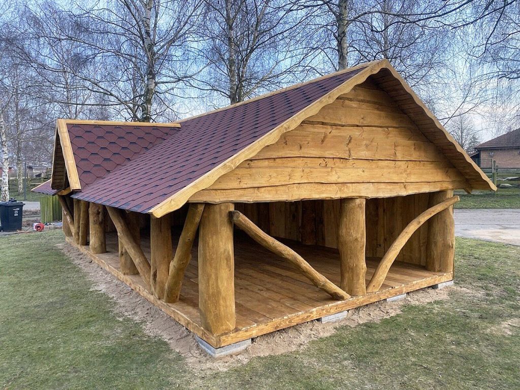 800 | 400 Rustic Timber Log Pavilion - Out of the Woods Gazebos